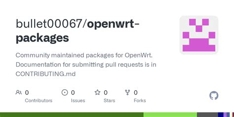 Github Bullet00067openwrt Packages Community Maintained Packages For Openwrt Documentation