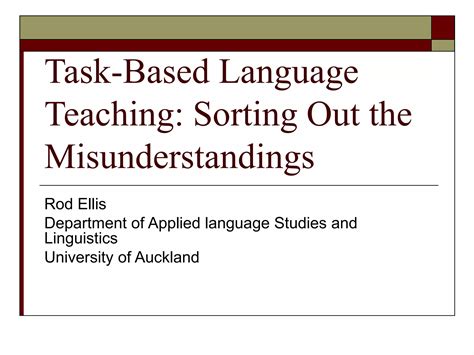 Task Based Language Teaching Ppt