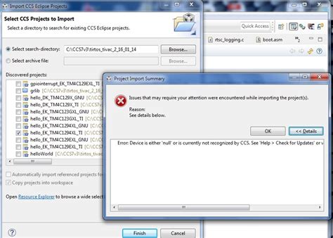 rtos ek tm4c1294xl rtos package available products tree is missing