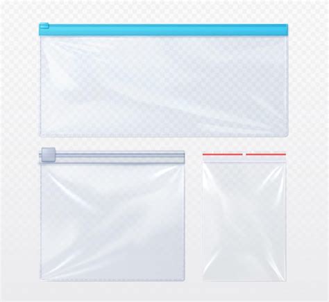 Plastic Bag With Zip Locker Mockup Free Vector