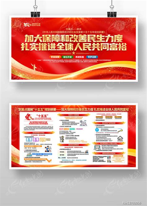 图解十五五规划保障改善民生党建展板图片下载 红动中国