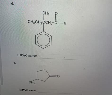 solved assign iupac names to the following aldehydes and