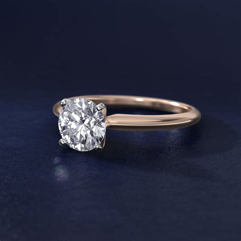 Classic Four Prong Solitaire Engagement Ring In 14k Rose Gold