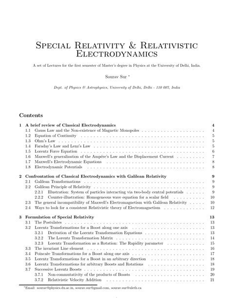 Pdf Special Relativity And Relativistic Electrodynamics