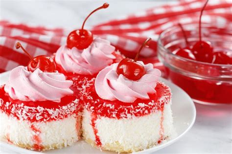 Premium Photo Sponge Cake With Cherry Delicious Small Fancy Cakes