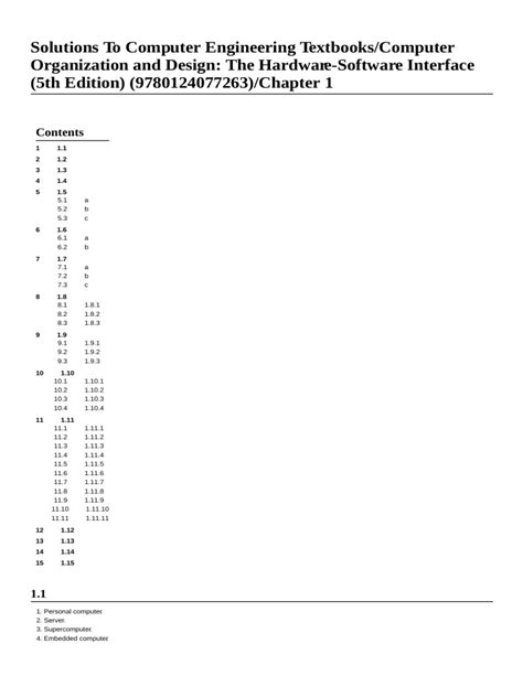 Computer Org And Design Solutions Chapter 1