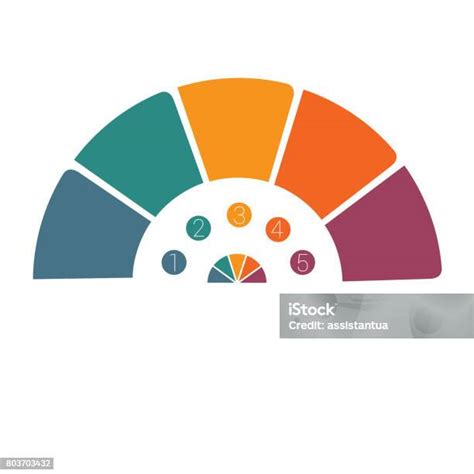 Infografis Templat Setengah Lingkaran Ilustrasi Stok Unduh Gambar