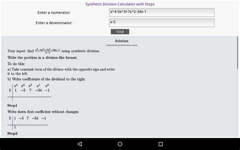 Synthetic Division Calculator Apk For Android Download