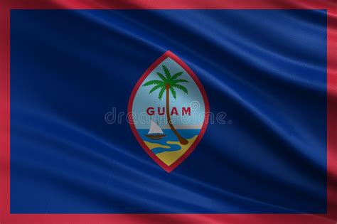 Guam Flag With Fabric Texture Official Colors 3d Illustration Stock