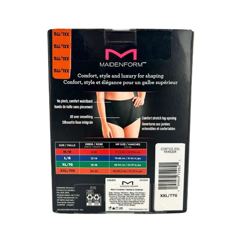 Maidenform Womens Black Tummy Toning Briefs 4 Pairs Size Xxlarge Canadawide Liquidations
