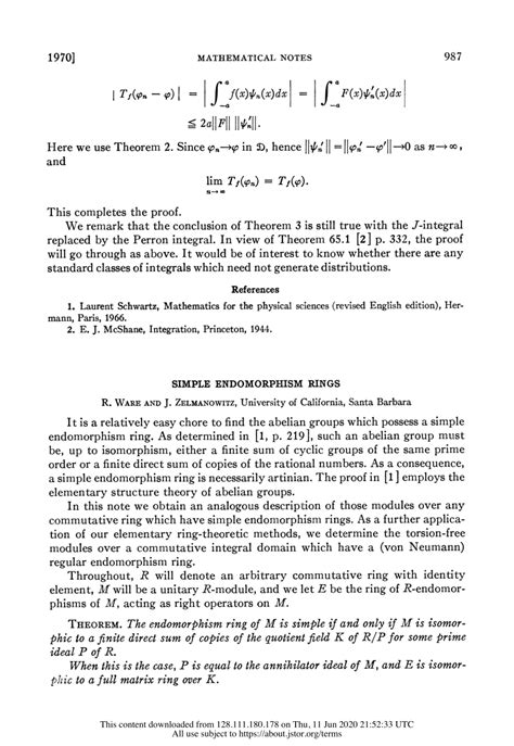 Pdf Simple Endomorphism Rings