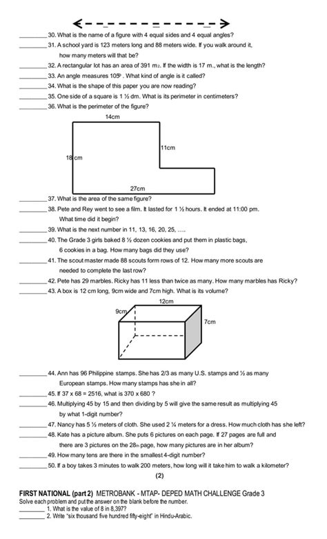 Grade 3 Mtap Reviewer Docx Games And Puzzles Hobbies And Interests