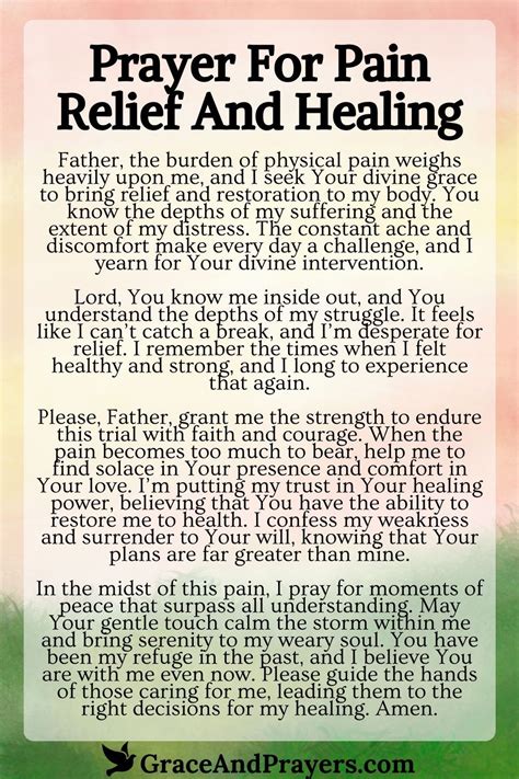 12 Gentle Prayers For Pain Relief Grace And Prayers Healing Prayer