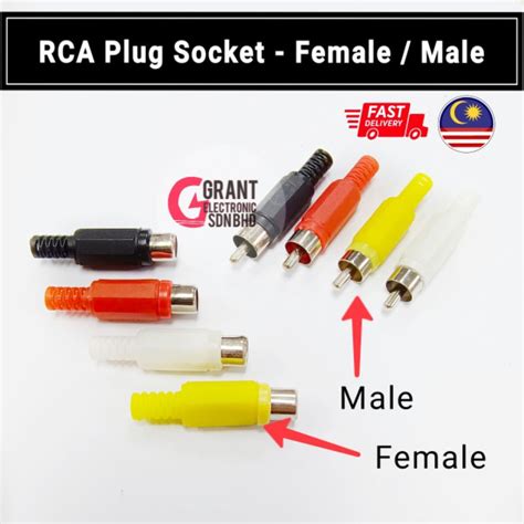 Rca Plug Socket Jack Female Male Audio Jack Shopee Malaysia