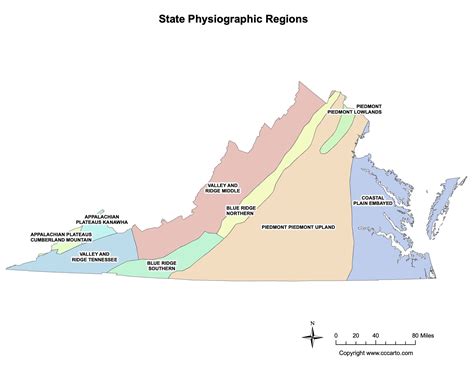 Virginia State Map Collection Shaded Relief Counties And Cities