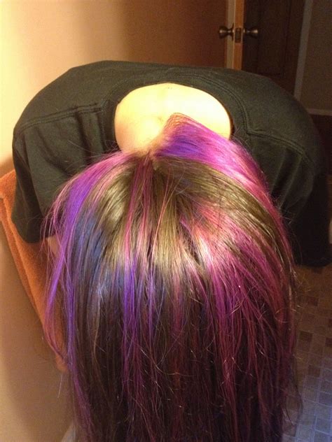 Put Purple Highlights In My Friends Hair Short Hair Highlights Brown