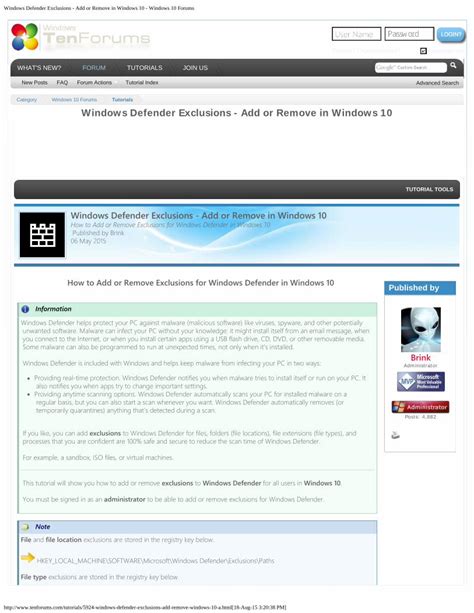 Pdf Windows 10 Forumswindows Defender Exclusions Add Or Remove In