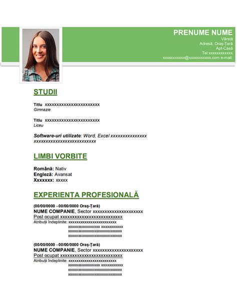 Cv Pentru Elevi ️ Descarcare Gratuita