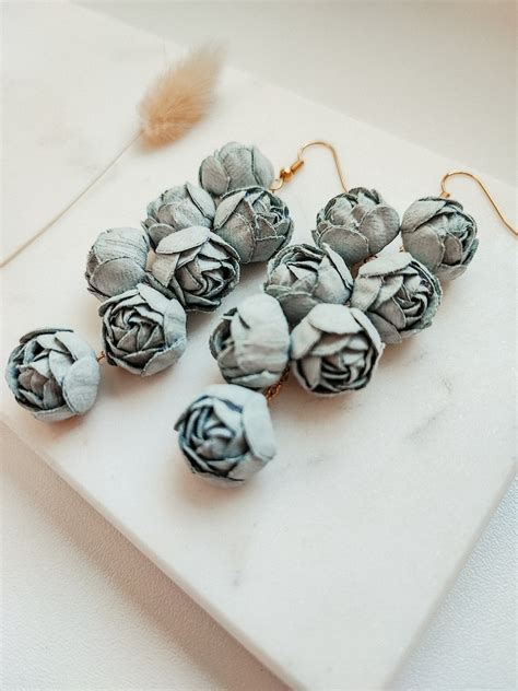 Paeonia Peony Earrings Hook Earrings Minimalist Gold Statement