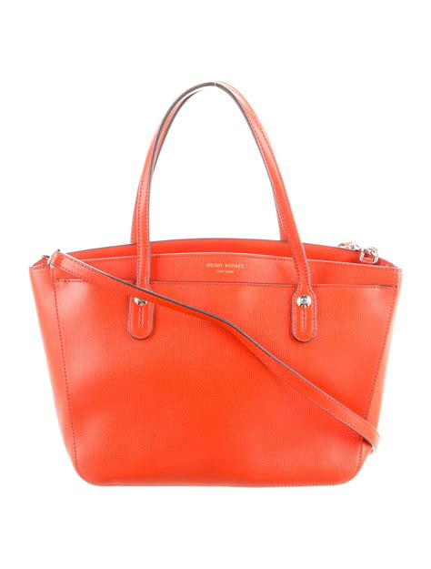 Henri Bendel Pebbled Leather Crossbody Bag Orange Crossbody Bags