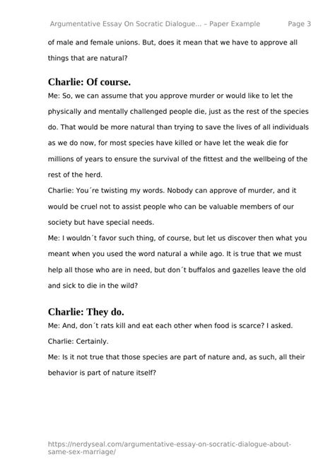 Argumentative Essay On Socratic Dialogue About Same Sex Marriage 763