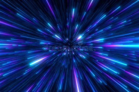 Speed Of Light In Space On Dark Background Stock Illustration