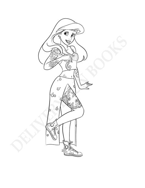 Tattooed Disney Princess Coloring Pages