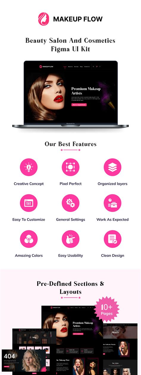 Makeup Flow Beauty Salon And Cosmetics Figma Ui Kit