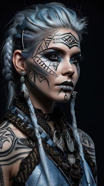 Download Free Hd Stock Image Of Woman Celtic Warrior Viking Makeup Viking Warrior Woman