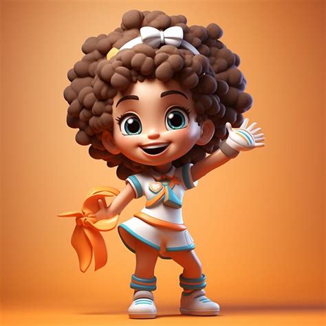 Premium Ai Image 3d Rendering Of A Cute Cheerleader