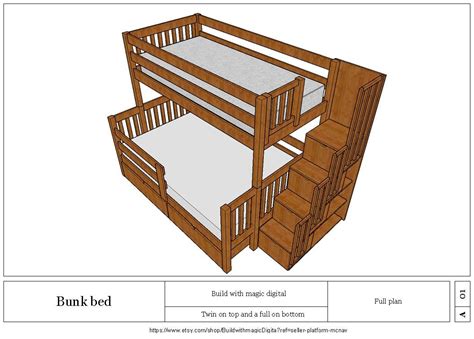Bunk Beds Plan How To Build Full Plan Pdf Instruction For Etsy Canada