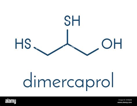Dimercaprol Bal British Anti Lewisite Metal Poisoning Antidote Molecule Skeletal Formula