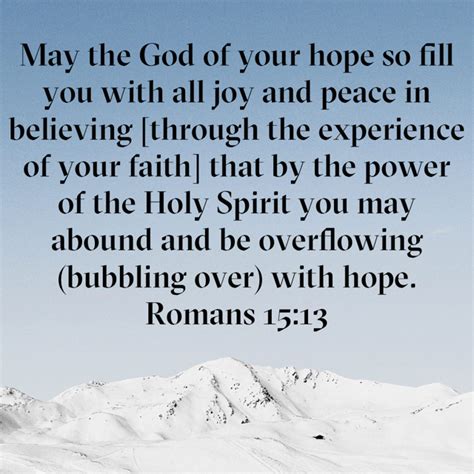 Romans 15 13 May The God Of Your Hope So Fill You With All Joy And