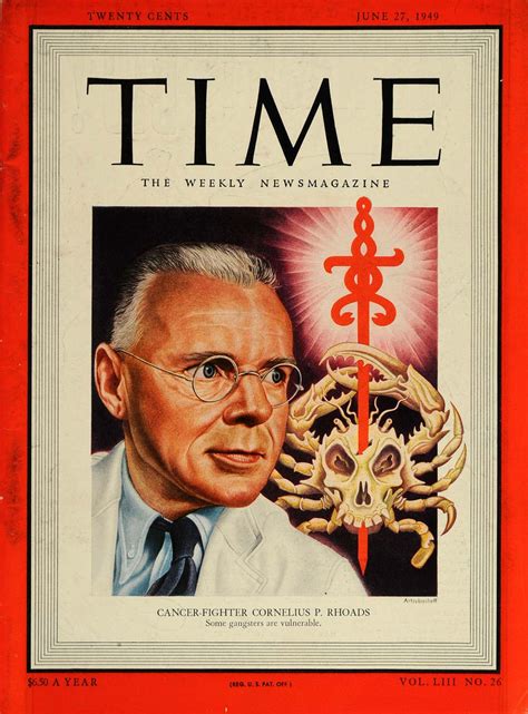 1949 Cover Time Cornelius P Rhoads Cancer Artzybasheff Original Tm1 Period Paper Historic