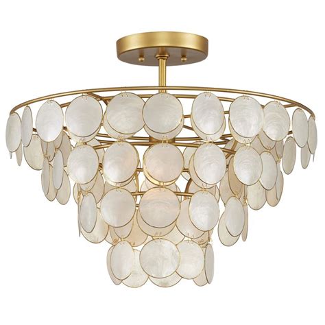 Bon Vivant Small Semi Flush Mount Semi Flush Mounts Naturalgold Capiz