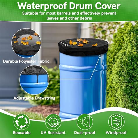 55 Gallon Drum Lid Cover Water Storage Barrel Cover With Drawstring