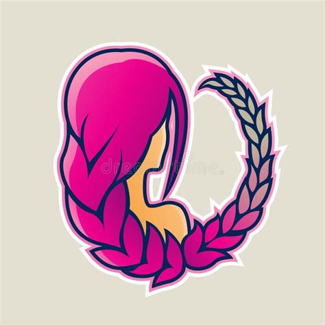Girl With Magenta Hair And Wheat Icon Vector Illustration Stock Vector