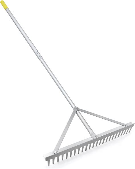 Colwelt Râteau Paysager 24 Dents Râteau En Aluminium Avec Poignée De 1727 Cm Râteau Paysager