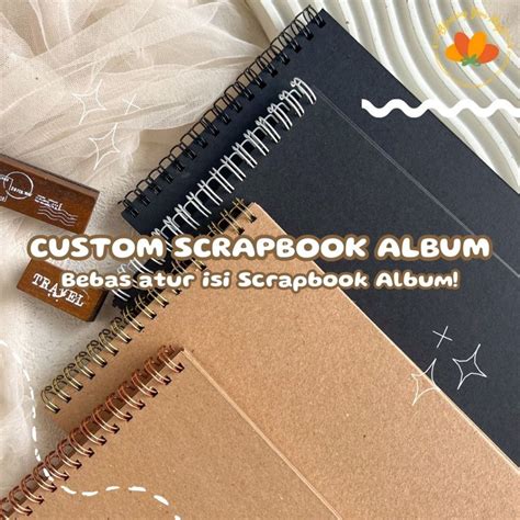 Jual Custom Scrapbook Album A5 Buku Journal Scrapbook Buku Coklat Buku Hitam Buku Diari Shopee