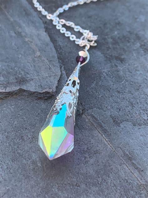 Swarovski Aurora Borealis Crystal Necklace Vintage Style Jewelry