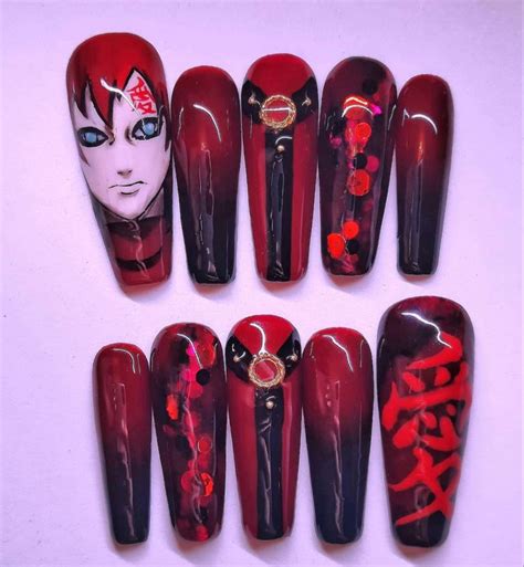 Gaara Nail Art