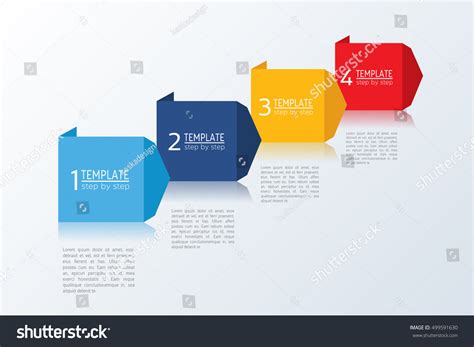 Four Step Chart Template Scheme Tab Infographic Step By Step Graphic Stock Vector