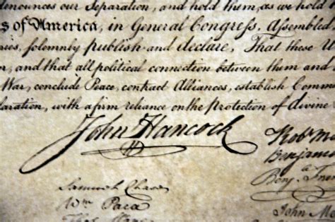 John Hancock Signing The Declaration Of Independence