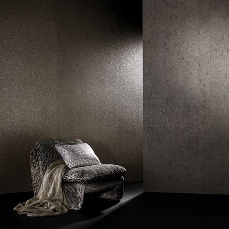 Oolite Foil Wallcovering Smoke Caractère Wallcoverings Textural Wallcovering Zinc Textile