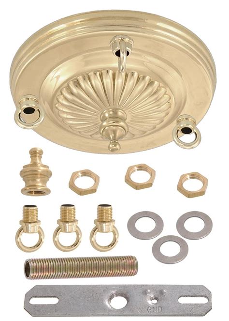3 Loop Embossed Solid Brass Ceiling Canopy Kits 10809 Antique Lamp