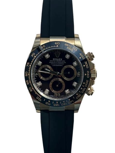Rolex Unworn Yellow Gold Daytona Black Diamond Dial 116518ln With St