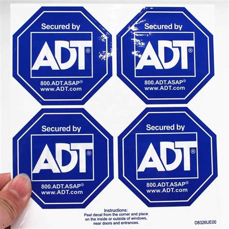 Double Sided Printed Label Sticker Adt Security Sign