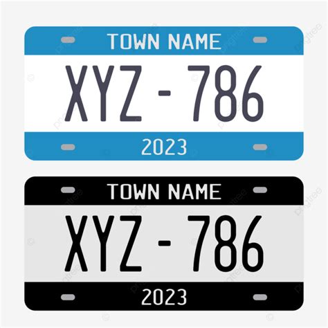 License Plate Set Number Template Vector License Plate Set License