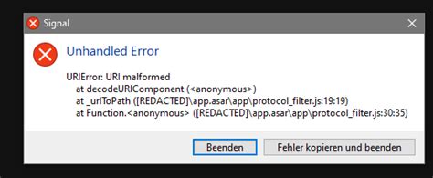 Audiovideo Call Unhandled Error Urierror Uri Malformed · Issue 4855 · Signalappsignal