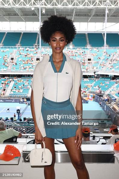 Jasmine Blandford Is Seen During Le Club Lacoste Miami Suite Finals